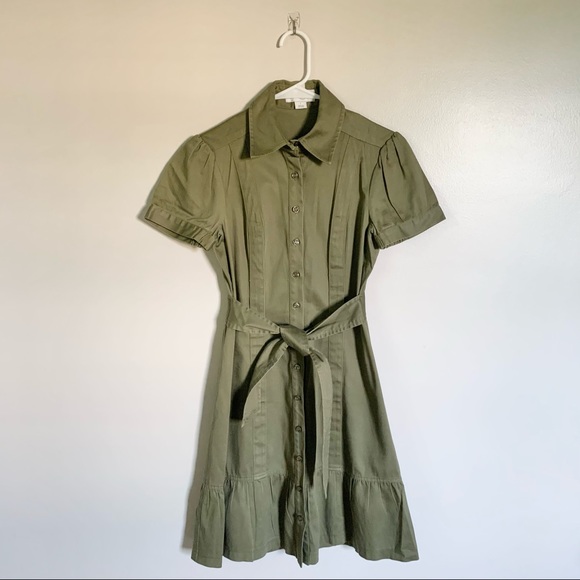 Jessica Simpson | Dresses | Jessica Simpson Army Green Button Dress Sz ...